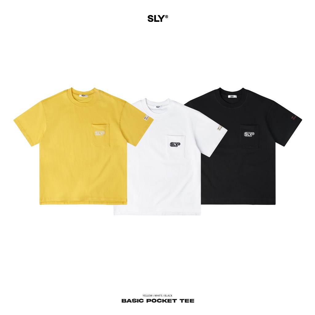 Áo thun cổ tròn SLY Basic Pocket Tee 3 màu | Shopee Việt Nam