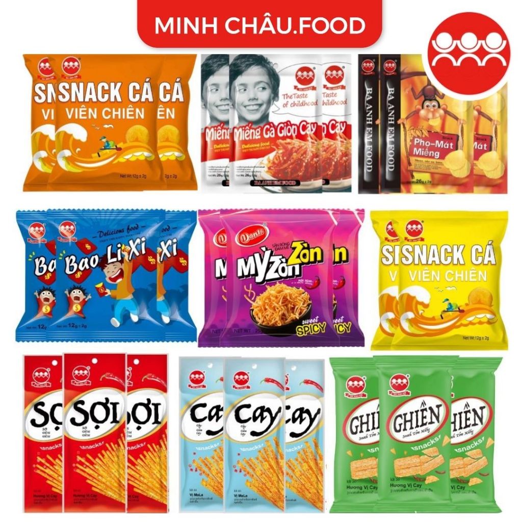 (COMBO SIÊU HỜI) Mix 9 loại SNACK MINH CHÂU FOOD Đồ Ăn Vặt Bim Bim Giòn ...