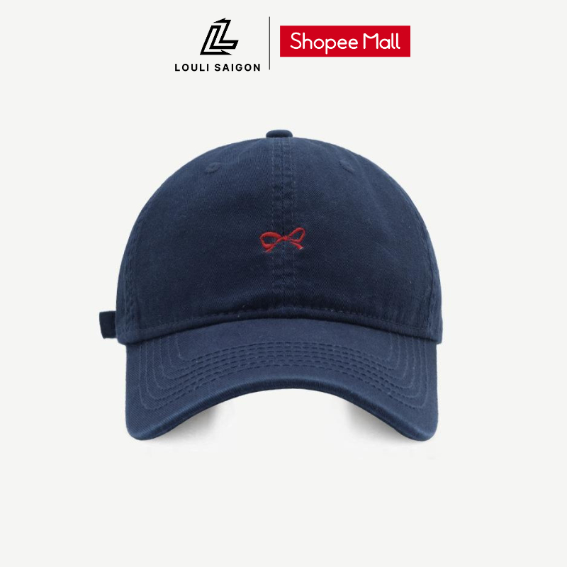 Mũ lưỡi trai nữ LOULI SAIGON thêu nơ nhỏ, vải kaki, form mềm M65 ...