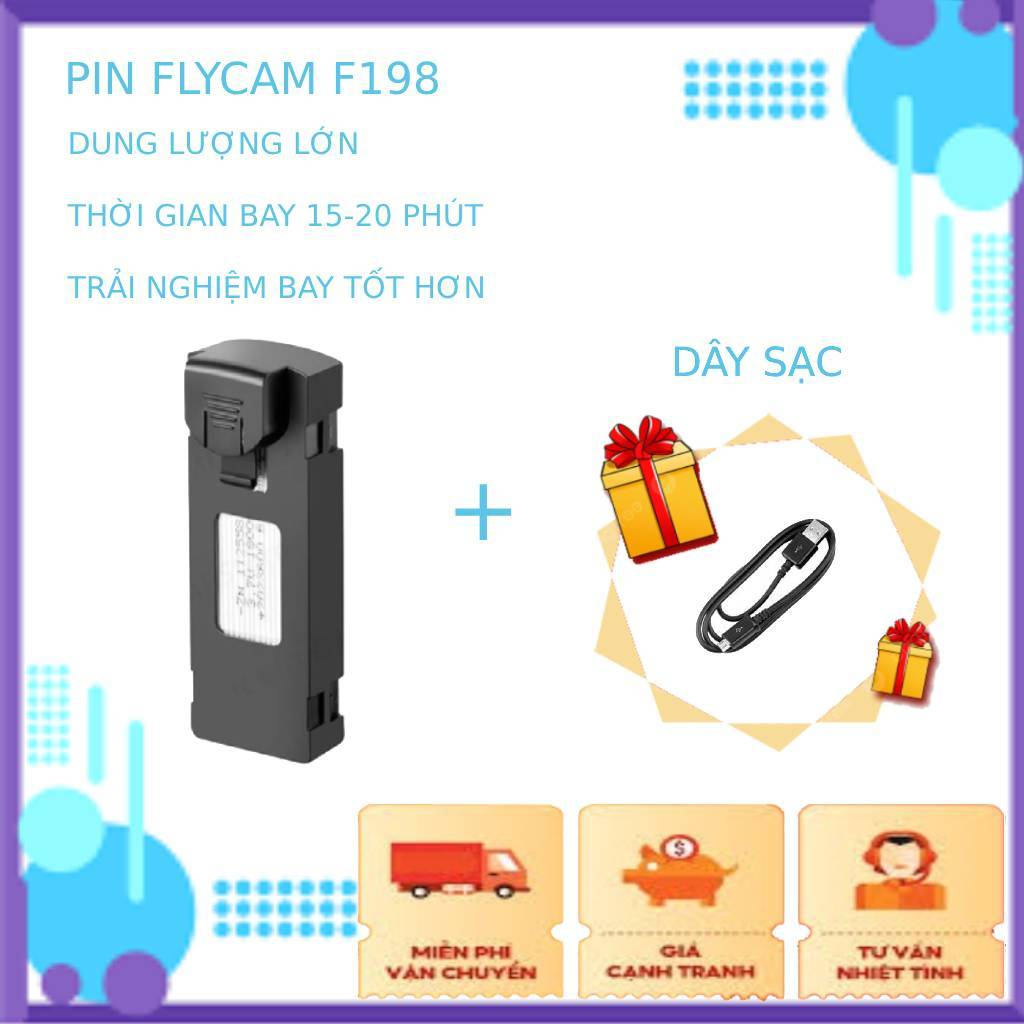 Pin Flycam F198 2000mAh , Pin Fly cam E99 E88 Pro Max E88 Dung Lượng ...