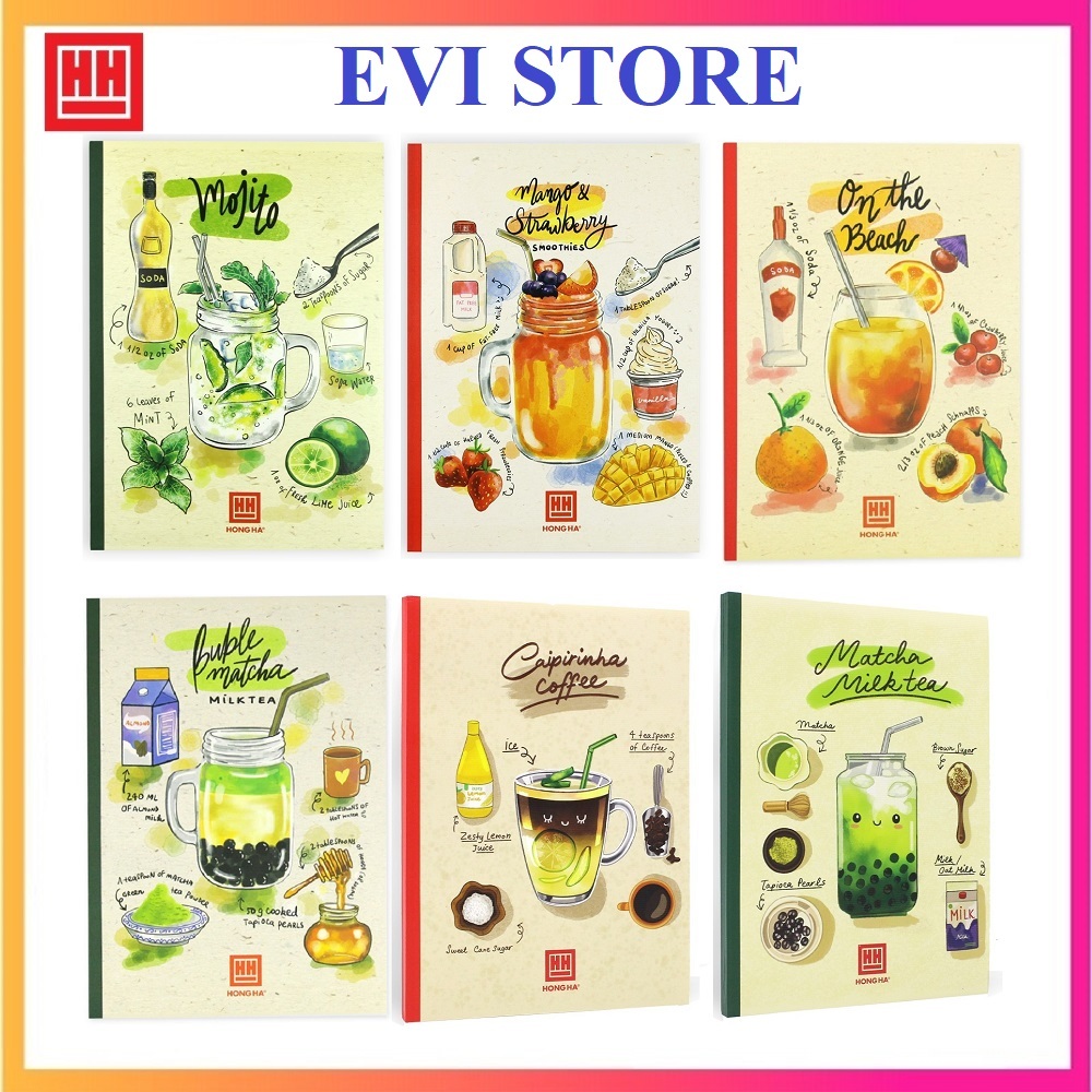 Set 2 vở kẻ ngang có chấm B5 Cocktail Hồng Hà 1427 / 1428 / 1429 ...
