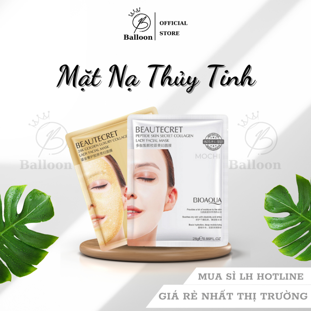 Mặt Nạ Thủy Tinh Trong Suốt Bioaqua Pinkmia, Thạch Collagen Beautecret ...