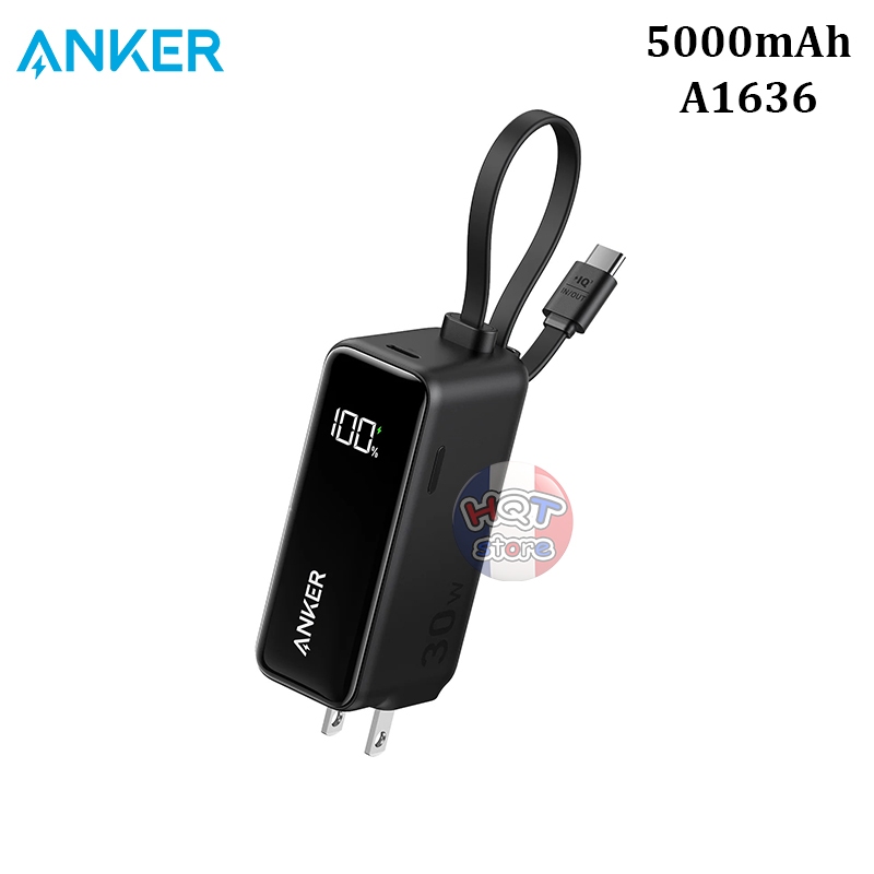 Sạc nhanh kiêm dự phòng Anker Fusion A1636 5000mah PD 30W tích hợp cáp Type C | Shopee Việt Nam