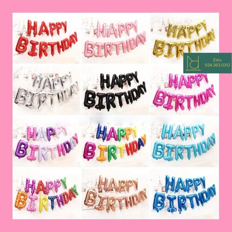 Bóng bay chữ HAPPY BIRTHDAY - Bóng bay trang trí sinh nhật chữ HPBD ...