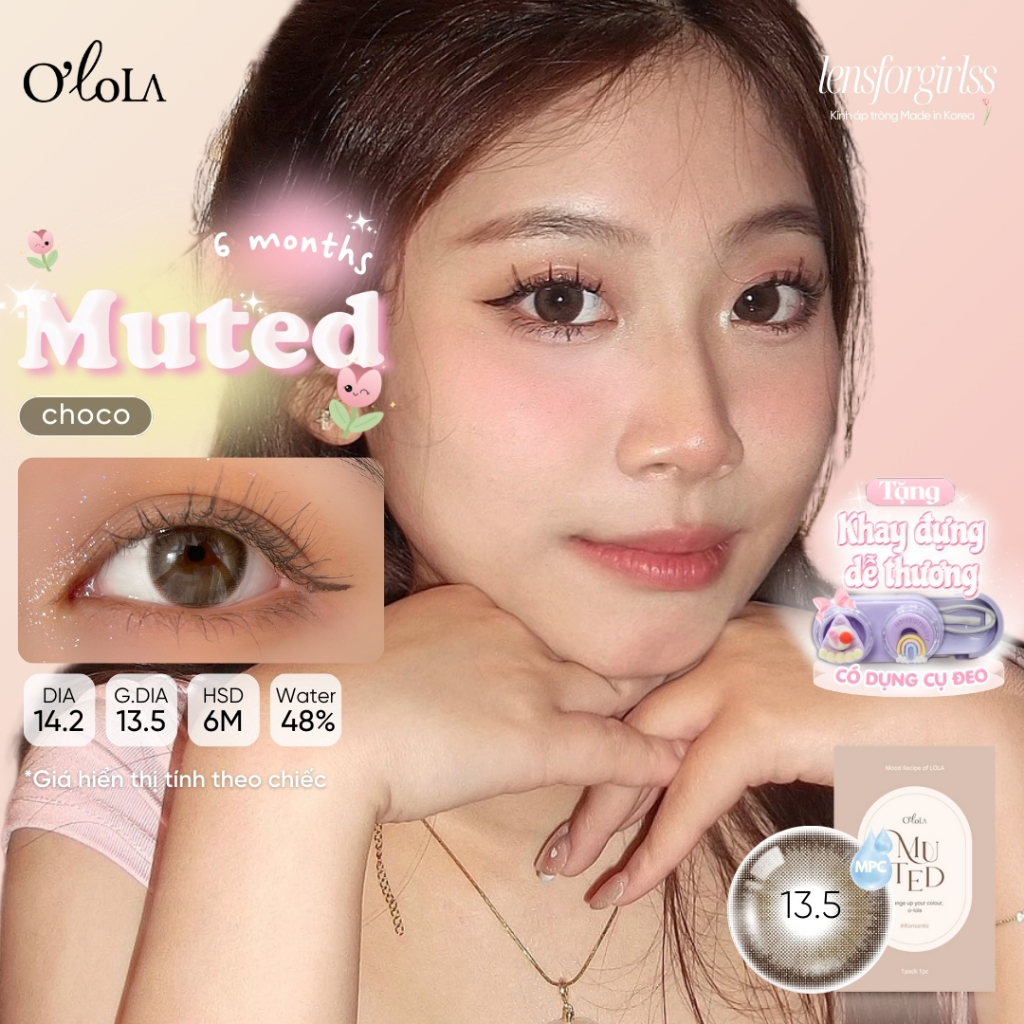 Kính áp tròng nâu choco tự nhiên giãn tròng MUTED CHOCO dành cho mắt ...