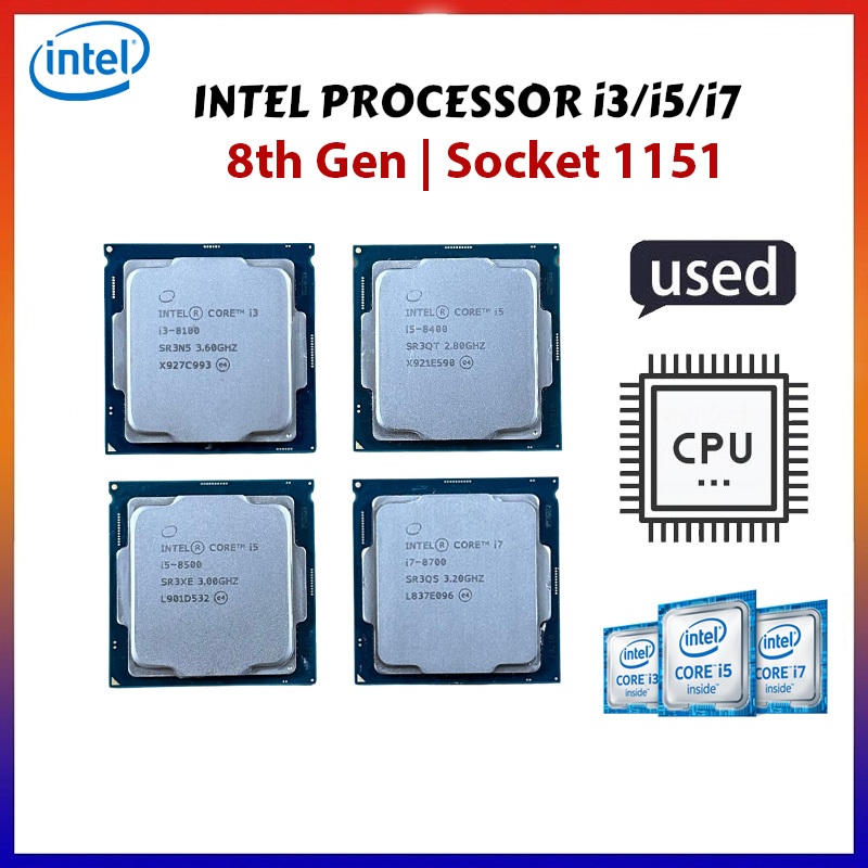 CPU - Bộ Vi Xử Lý Intel Core i7-8700k, i7-8700, i5-8500, i5-8400, i3-8300, i3-8100 - CPU Socket ...