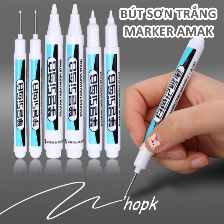 Bút sơn marker trắng AMAK / GUANGNA ngòi 0.7mm 1mm 2mm đánh dấu trên ...