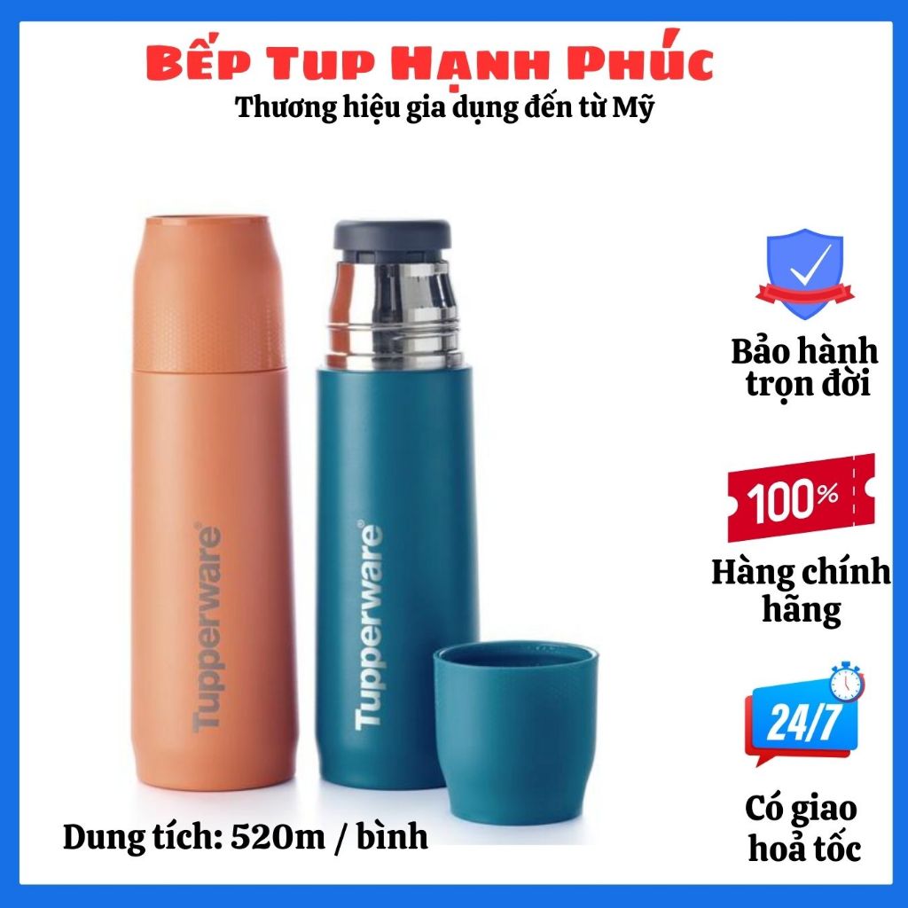 Bình trữ nhiệt Tupperware Buddy 520 ml - Màu Cam Tươi, giữ nóng 24h; KHÔNG kèm túi VẢI | Shopee ...