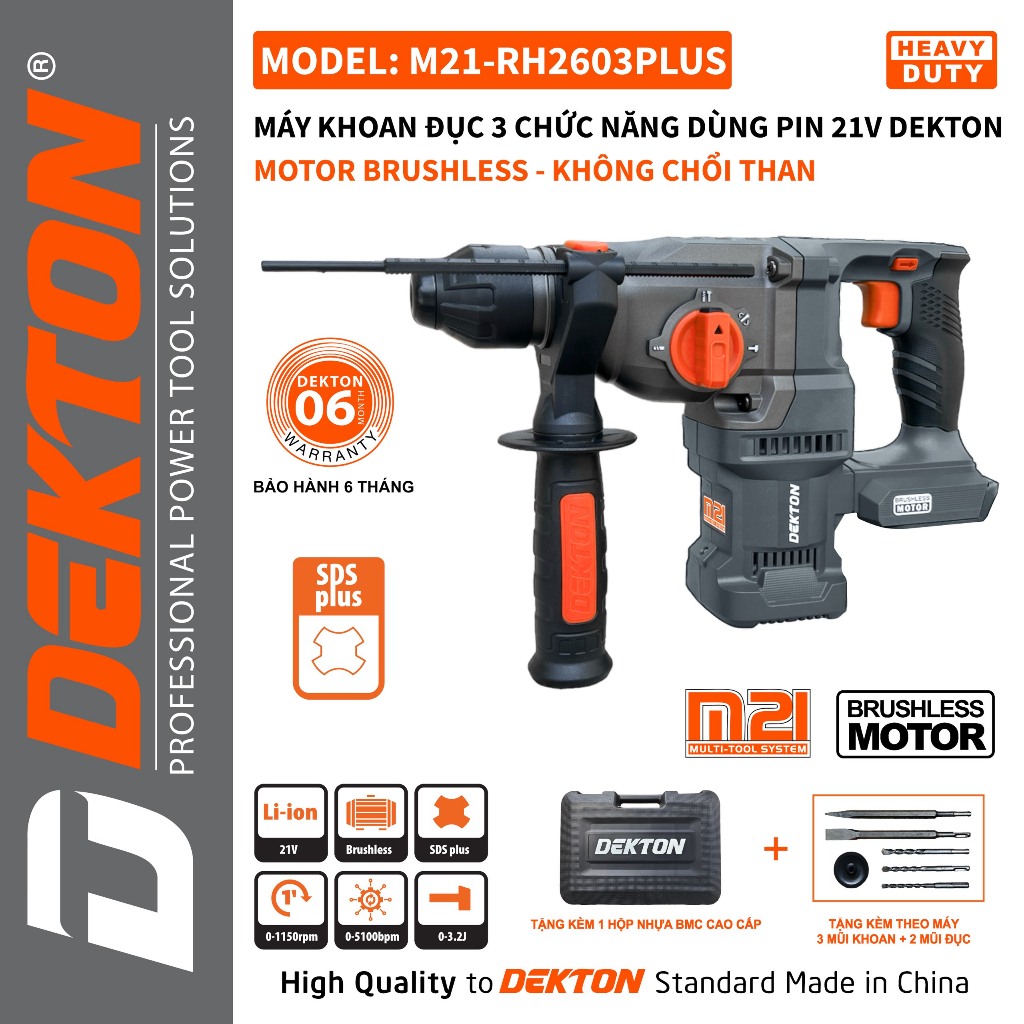 Thân khoan pin Dekton 3 chức năng Model:M21-RH2603 Plus | Shopee Việt Nam