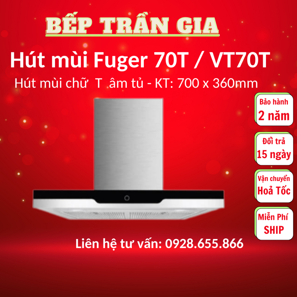 Hút mùi âm tủ chữ T Fuger FG 70T / VT70, Máy hút mùi Faster Quatrolux ...