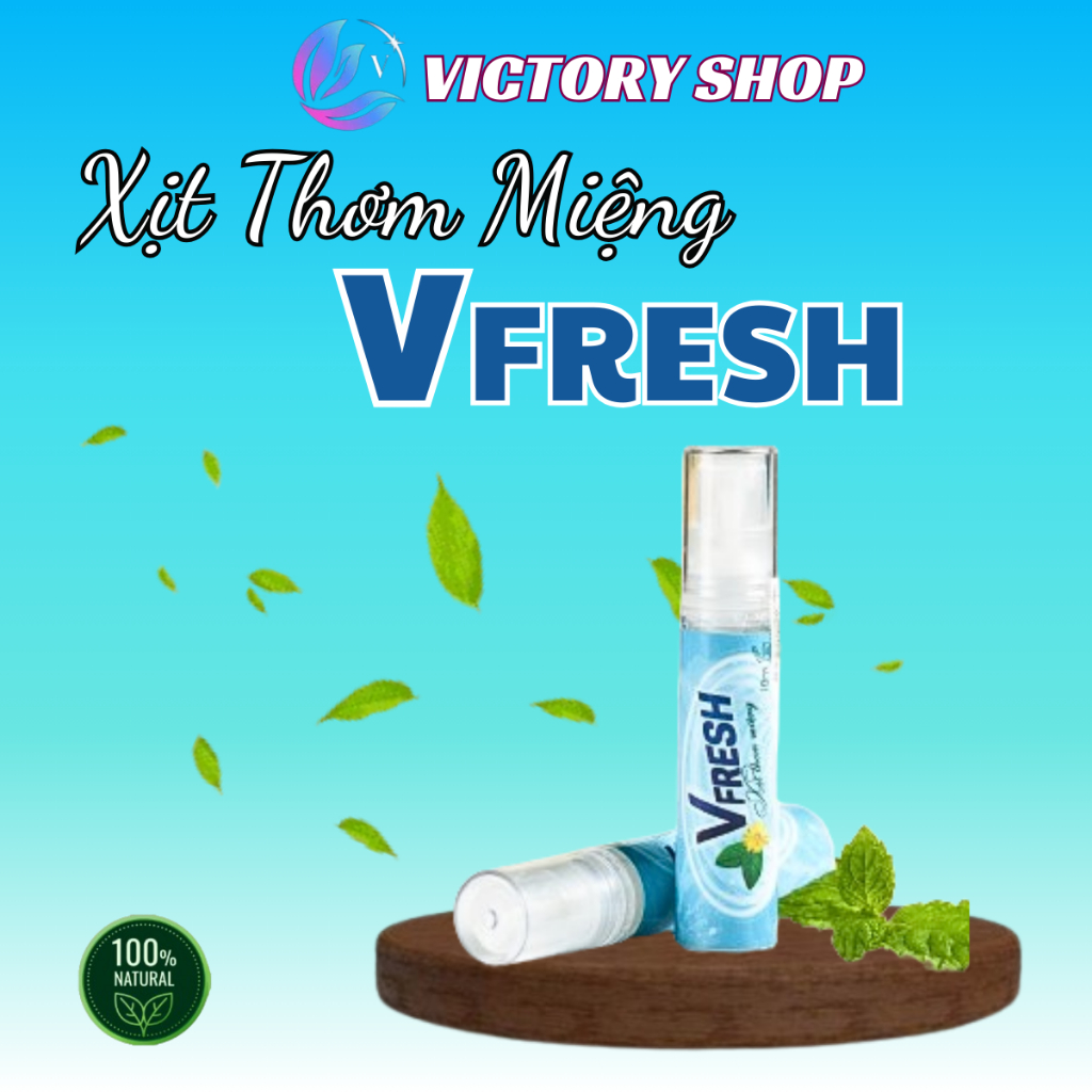 Xịt thơm miệng VFRESH, hương bạc hà thơm mát, giúp khử mùi hôi, khử độc ...