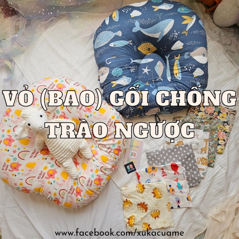 Vỏ (bao) gối chống trào ngược 70cm x 70cm dây kéo 1m dễ thay vỏ ...