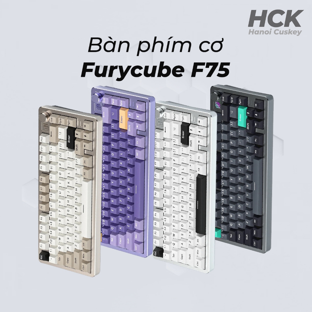 [GIAO NGAY] Bàn Phím Cơ Custom Furycube F75 Full Nhôm CNC Có Núm 3 ...