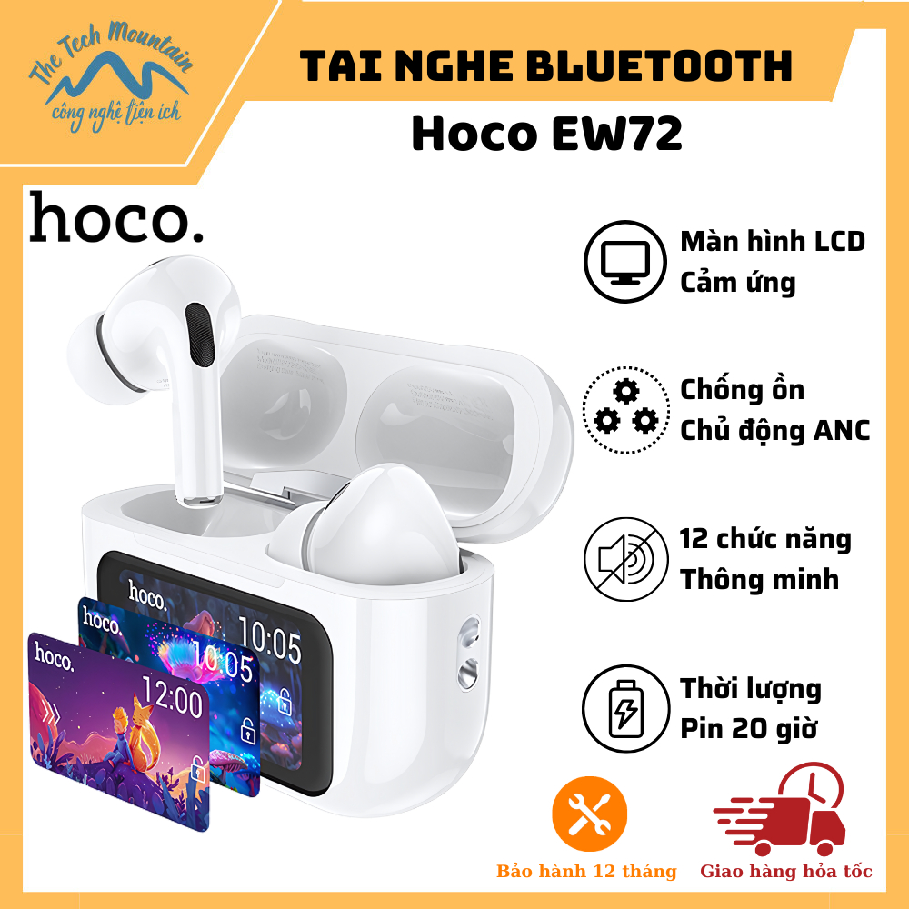 Tai nghe bluetooth Hoco EW72 - Chống ồn ANC - Màn hình cảm ứng thông ...