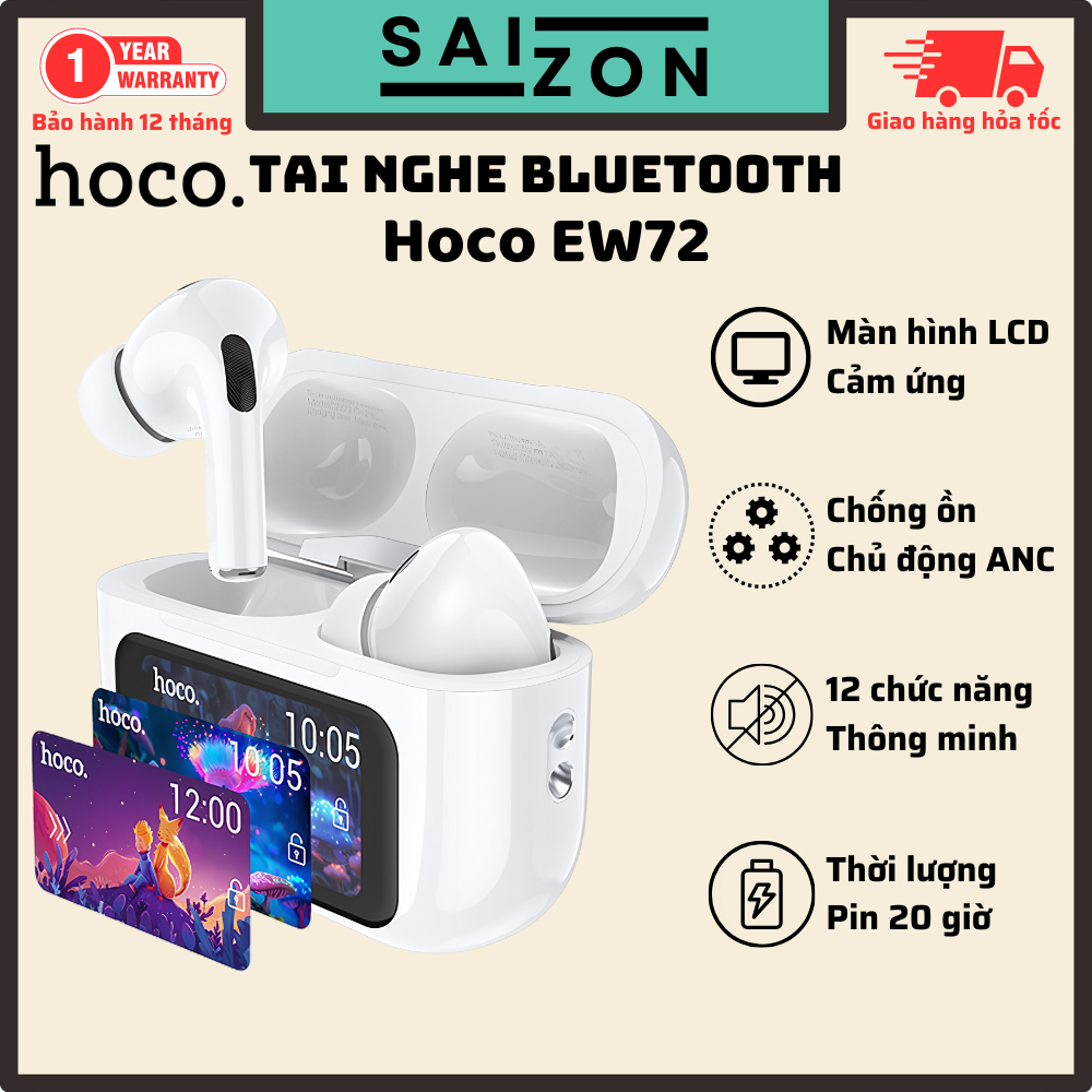 Tai nghe bluetooth Hoco EW72 - Màn hình cảm ứng thông minh - 12 chức ...