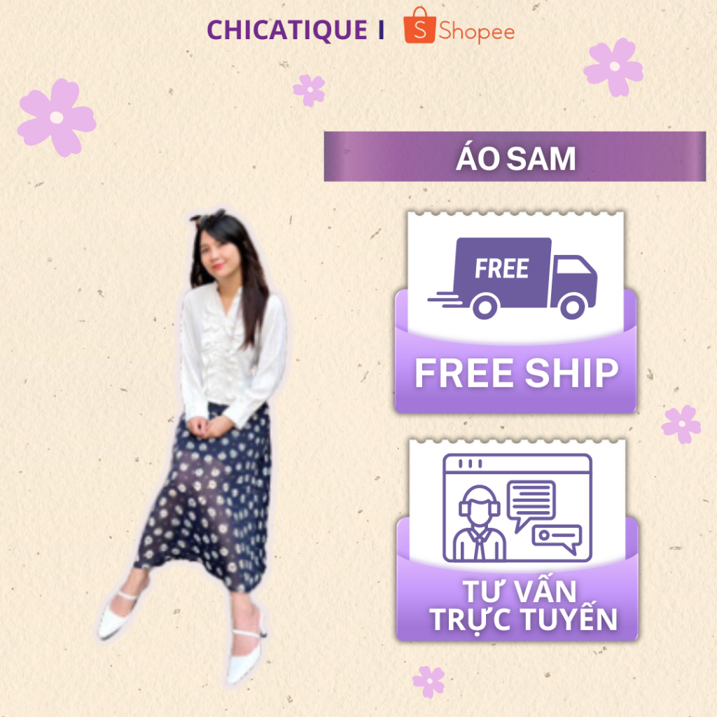 Áo Sam (Áo sơmi bèo tay dài) - Áo sơmi kiểu dáng tiểu thư,công sở,thanh ...