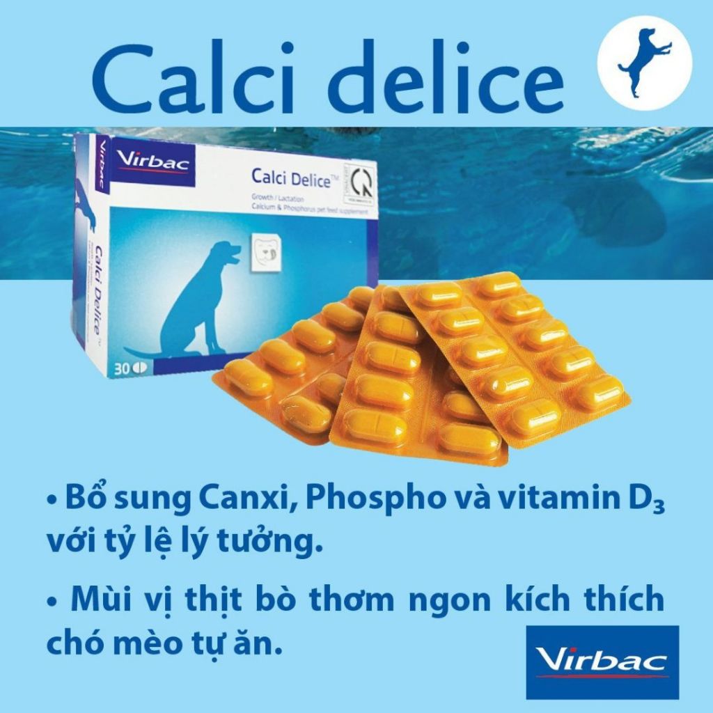 Viên Nhai Bổ Xương , Bổ Sung Canxi - Virbac Calci Delice | Shopee Việt Nam