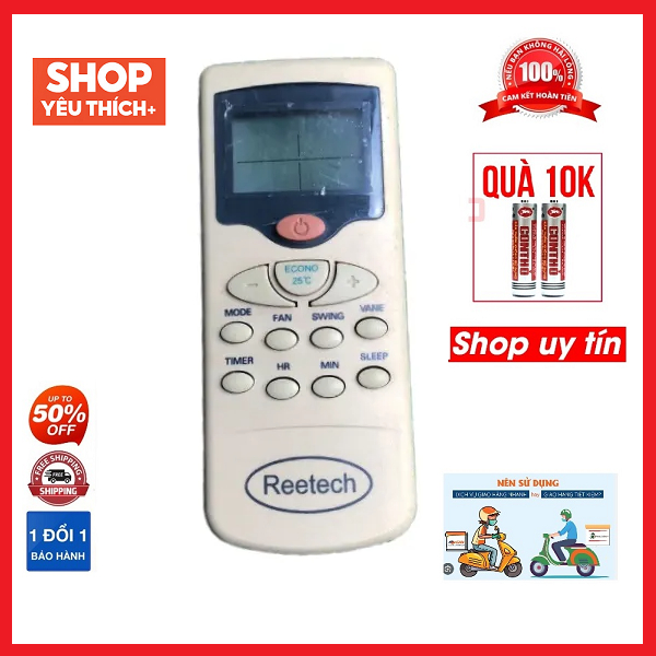 Điều khiển remote từ xa dùng cho điều hòa reetech R601 chính hãng mới ...