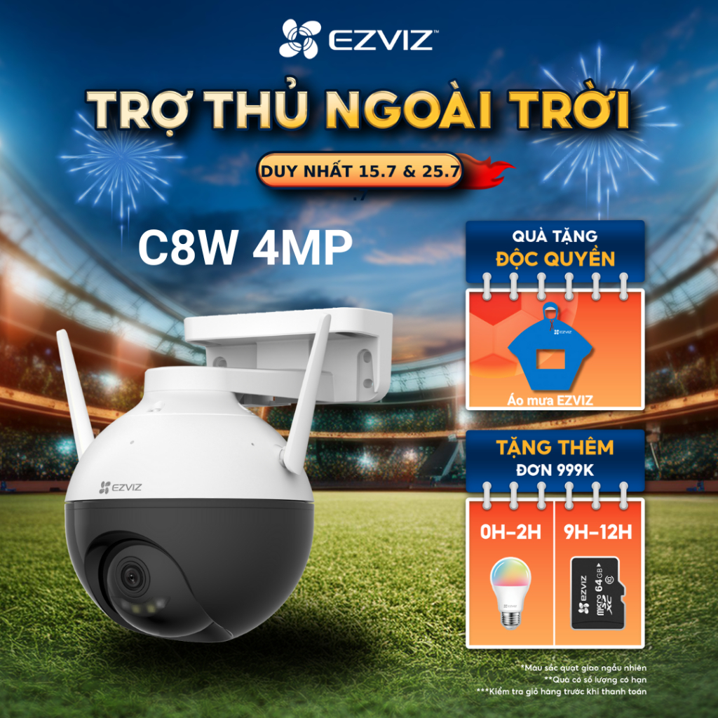 [Nhập ELEZ15 giảm 10%] Camera WI-FI EZVIZ C8W 4MP ,Ngoài Trời 360 Độ ...