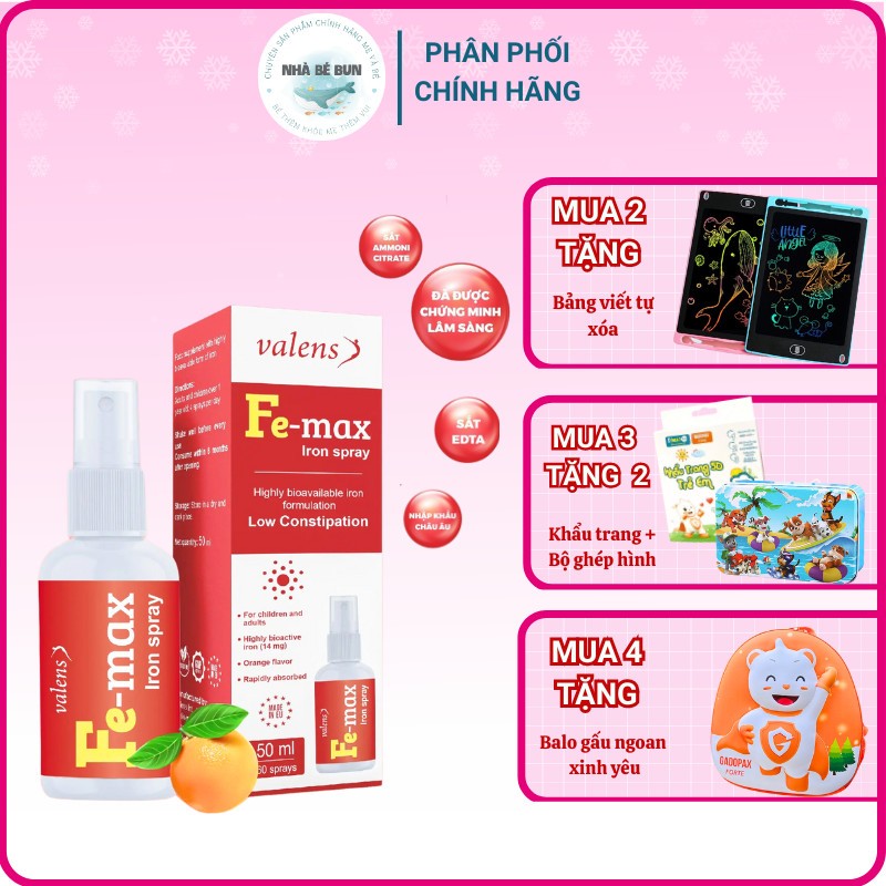 Sắt Xịt Femax Iron Spray Cung Cấp Sắt Cho Bé, Fe max Hỗ Trợ Tạo Máu ...