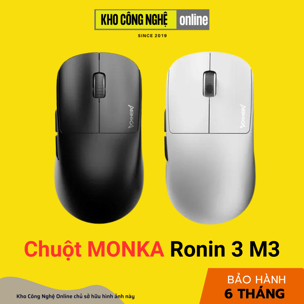Chuột MONKA Ronin 3 M3 / MONKA G995W có kết nối 3 mode (Tặng kèm Pin ...