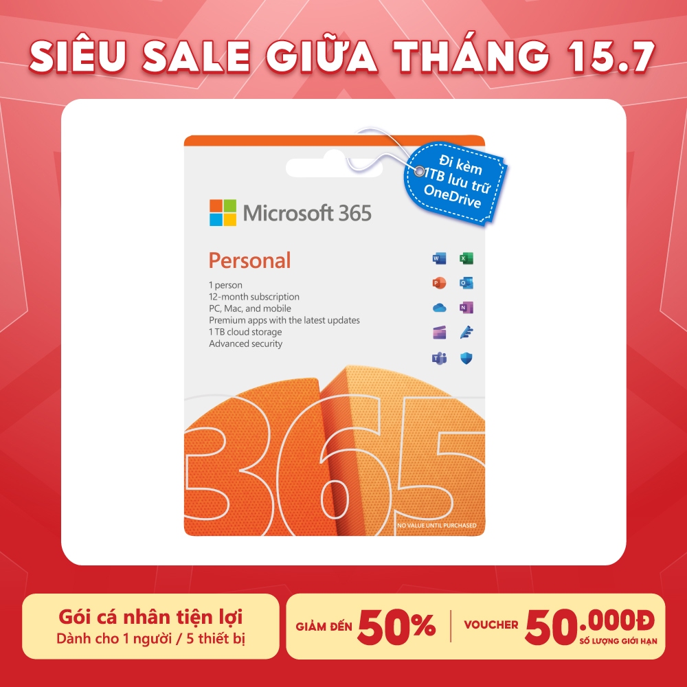 [ KEY GIA HẠN hoặc MUA MỚI ] Phần mềm Microsoft 365 𝐏𝐄𝐑𝐒𝐎𝐍𝐀𝐋 | 12 tháng ...
