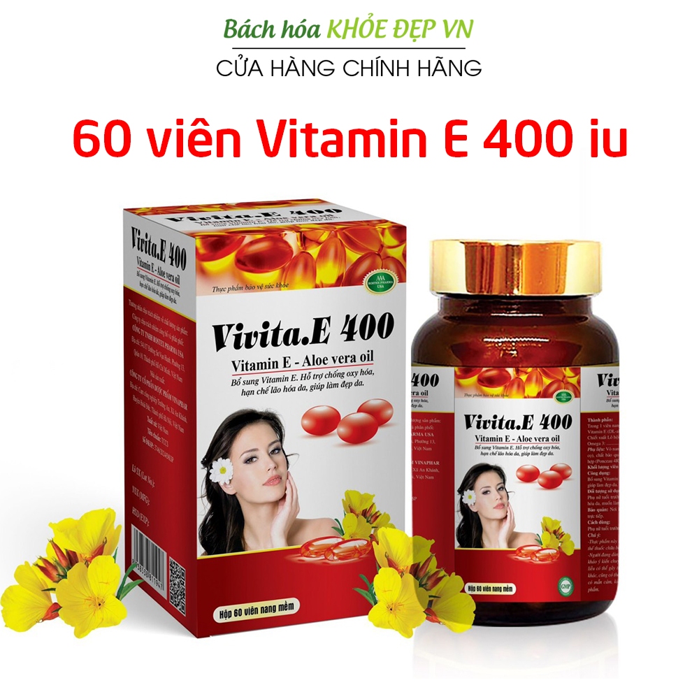Vivita.E 400 (chai 60 viên) ROXTECH bổ sung vitamin E 400iu giúp đẹp da ...