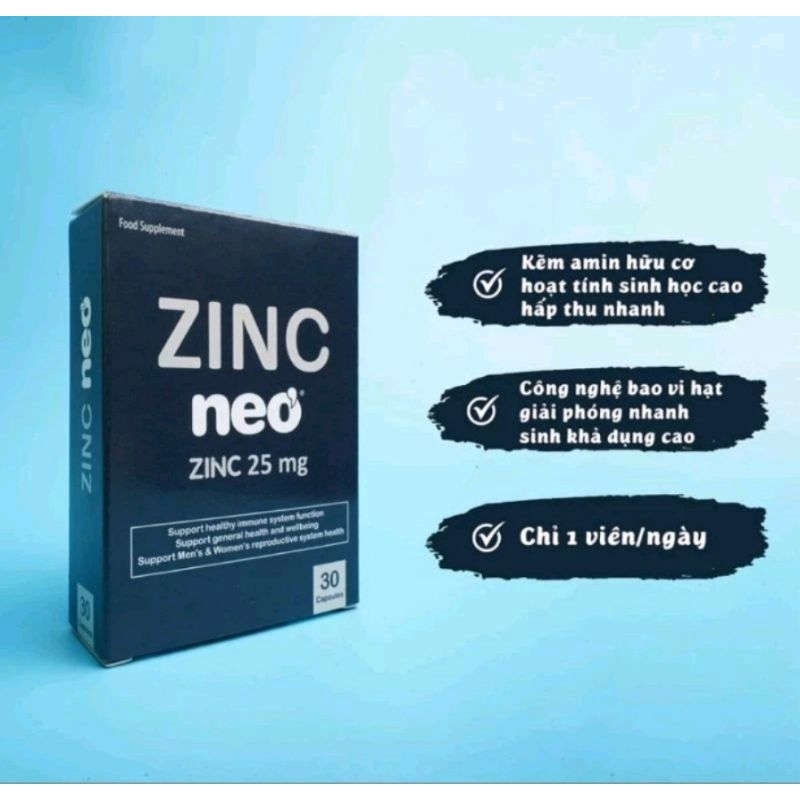 ZinC Neo kẽm viên hữu cơ tăng sức đề kháng,tăng cường sức khỏe nam và ...