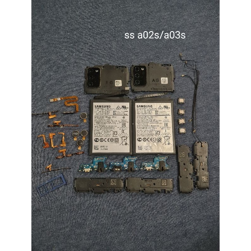 Linh kiện zin bóc máy Samsung A02s/A03s / Cụm sạc , cáp nối main, loa trong , loa ngoài, pin ...