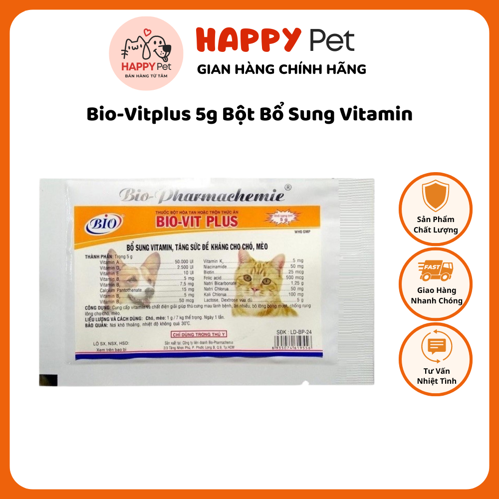 Bio-Vitplus 5g Bột Bổ Sung Vitamin, Tăng Đề Kháng Happy Pet | Shopee Việt Nam