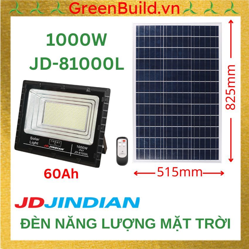 Đèn năng lượng mặt trời JINDIAN 1000W -> 60W, JD-81000L / JD-8500L / JD-8300L / JD-8200L / JD ...