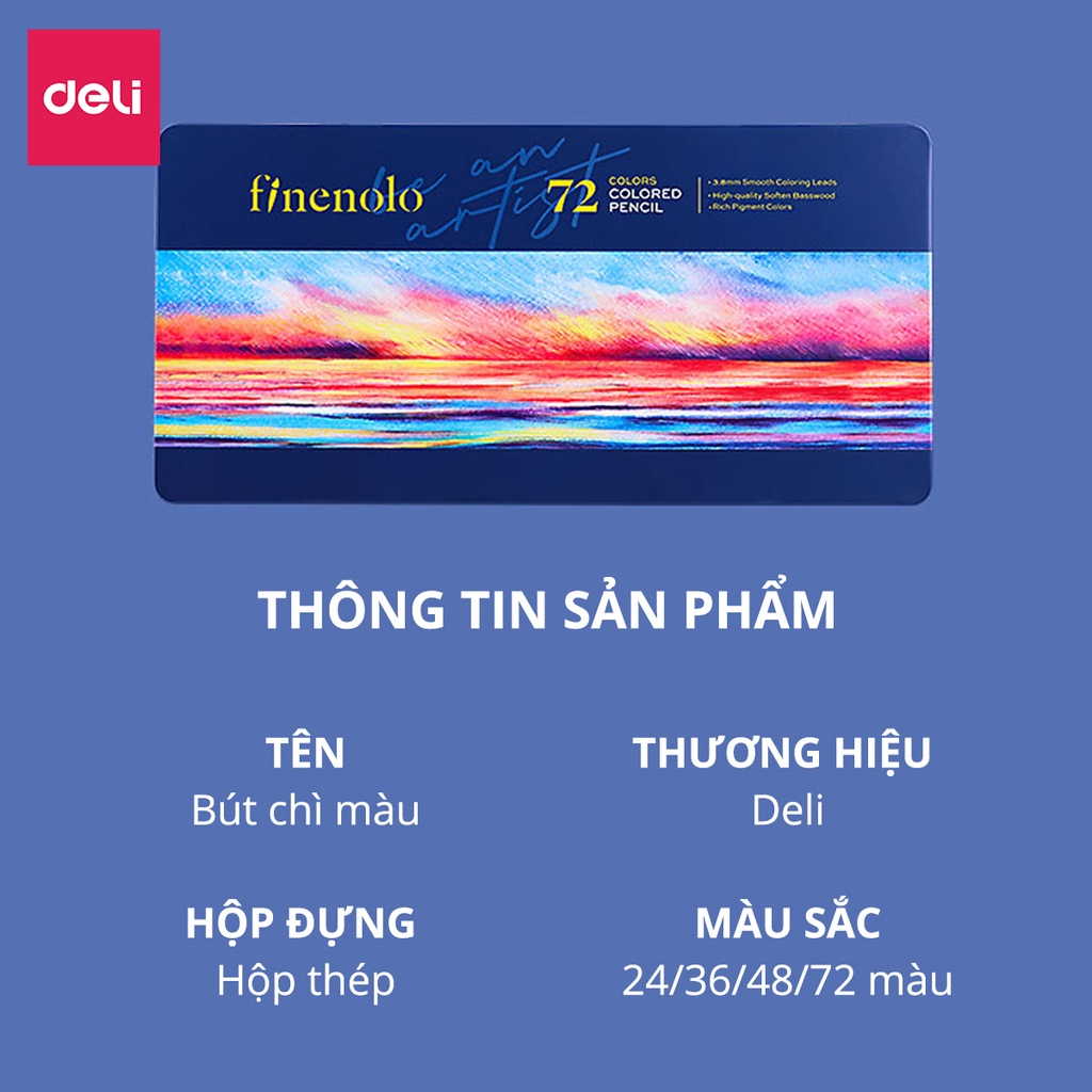 Bút Chì Màu Gốc Dầu Cao Cấp Hộp Thiếc Finenolo Deli - Phù Hợp Vẽ Thiết ...