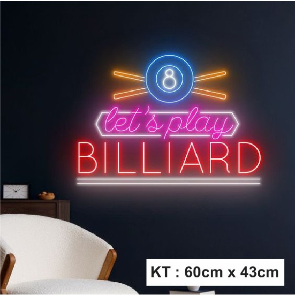 Đèn Neon Billiard trang trí decor trong nhà - Kích thước to - Đèn kèm ...