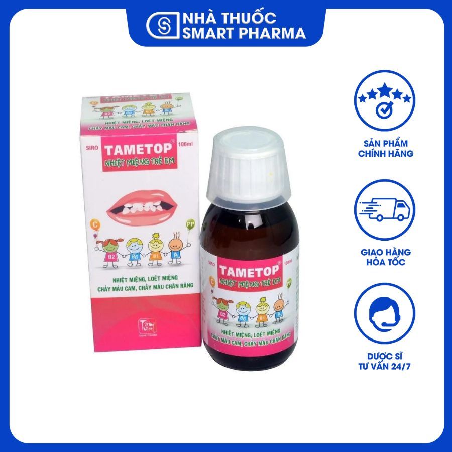 Tametop - Hỗ trợ giảm nhiệt miệng, loét miệng, chảy máu chân răng ...
