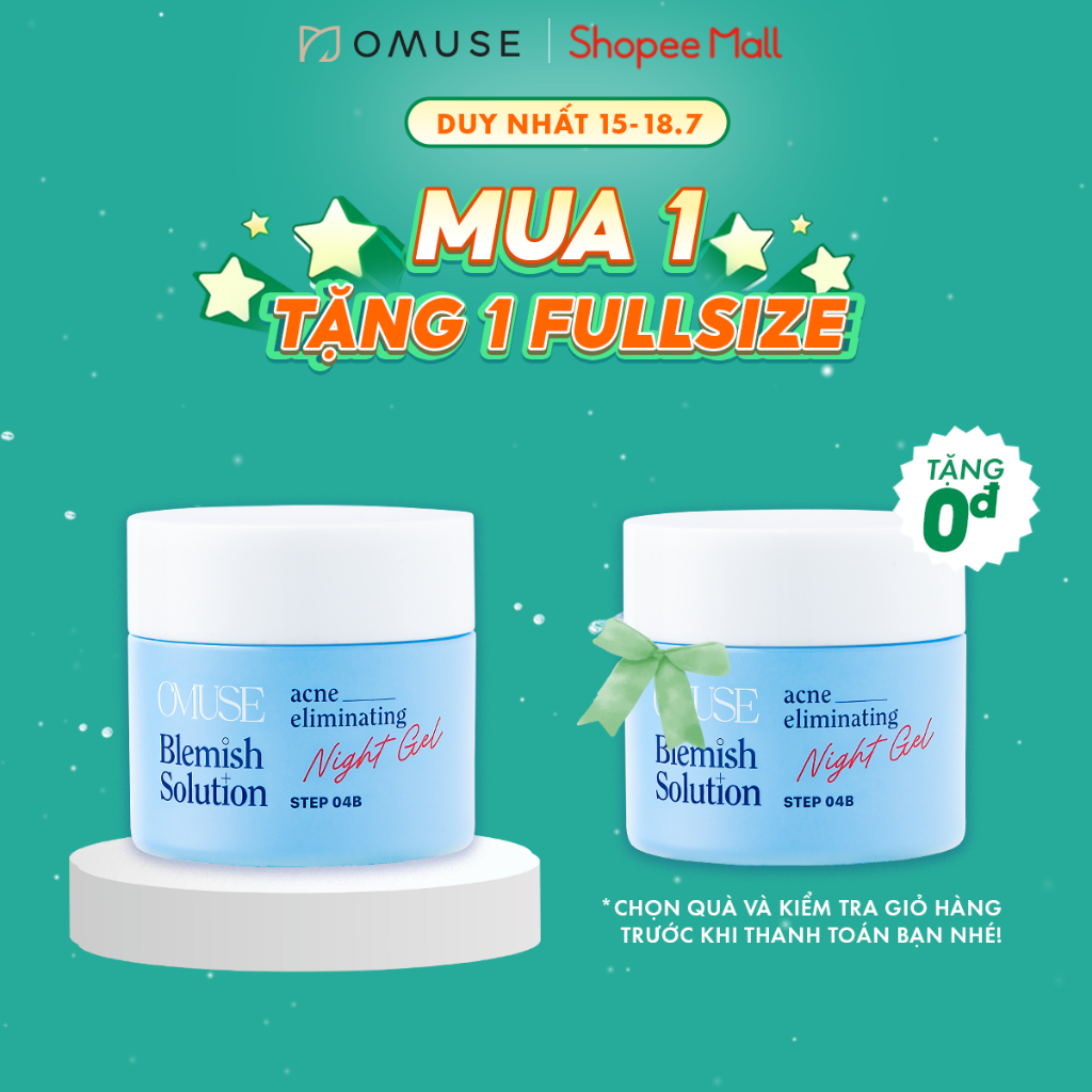 Kem dưỡng giảm mụn và cấp ẩm cho da dầu mụn OMUSE Blemish Solution Acne ...