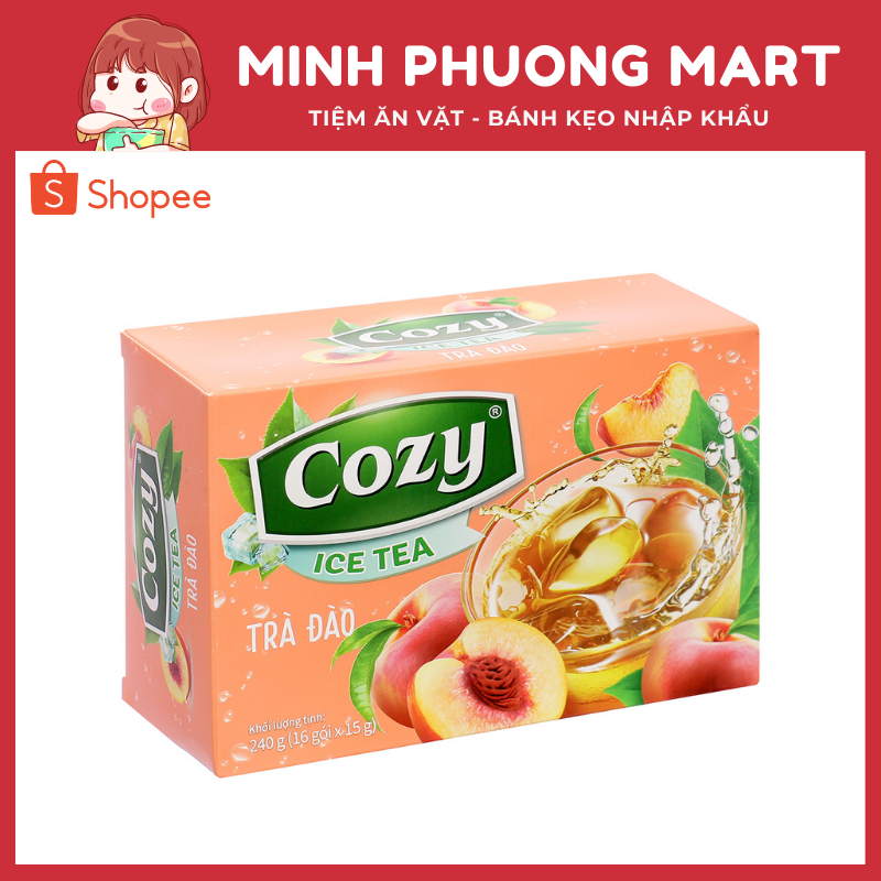 Trà Cozy Ice Tea hương đào hộp 270g (18 gói x 15g) | Shopee Việt Nam