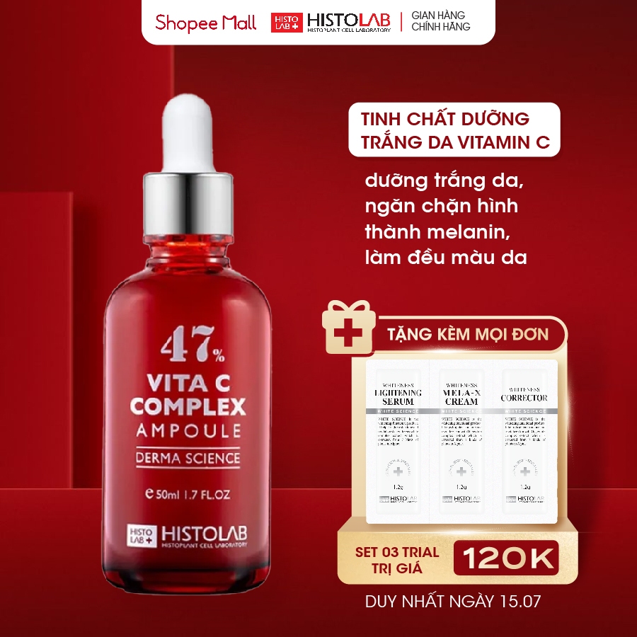 Tinh Chất Dưỡng Trắng Da HISTOLAB Vita C Complex Ampoule 47% Serum Tăng Sinh Collagen, Căng Bóng ...