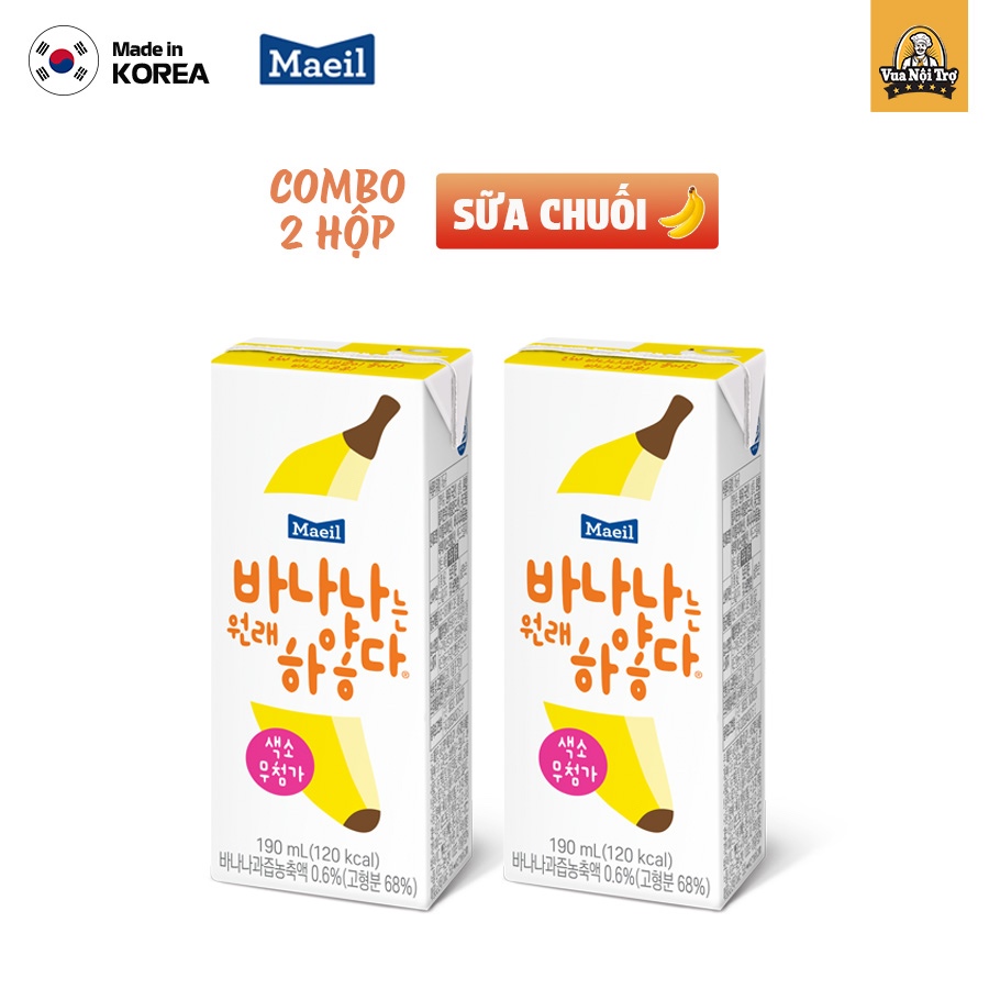 [2 HỘP] Sữa Chuối Maeil Nhập Khẩu Hàn Quốc (190ml) | Shopee Việt Nam