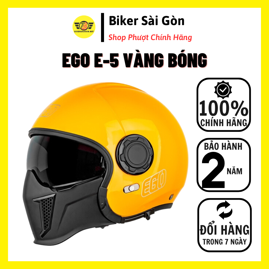 MŨ BẢO HIỂM Fullface EGO E5 E-5 Vàng Bóng (KHÔNG BAO GỒM KÍNH CHẮN) - Biker Sài Gòn | Shopee ...