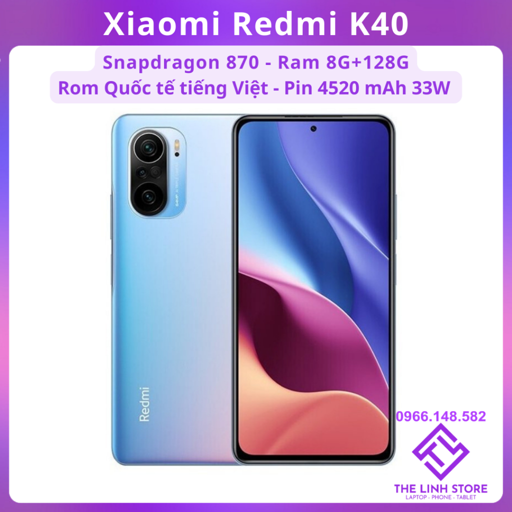 Điện thoại Xiaomi Redmi K40 5G ram 8G 128G - Snap 870 màn Amoled 6.67 inch | Shopee Việt Nam