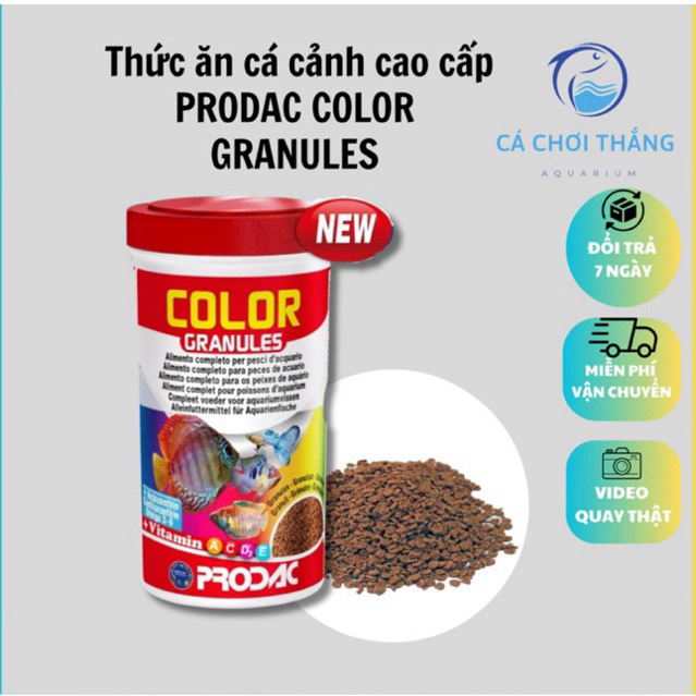 Thức ăn cá cảnh PRODAC COLOR GRANULES (Hạt chìm chậm) - Rất giàu dinh ...