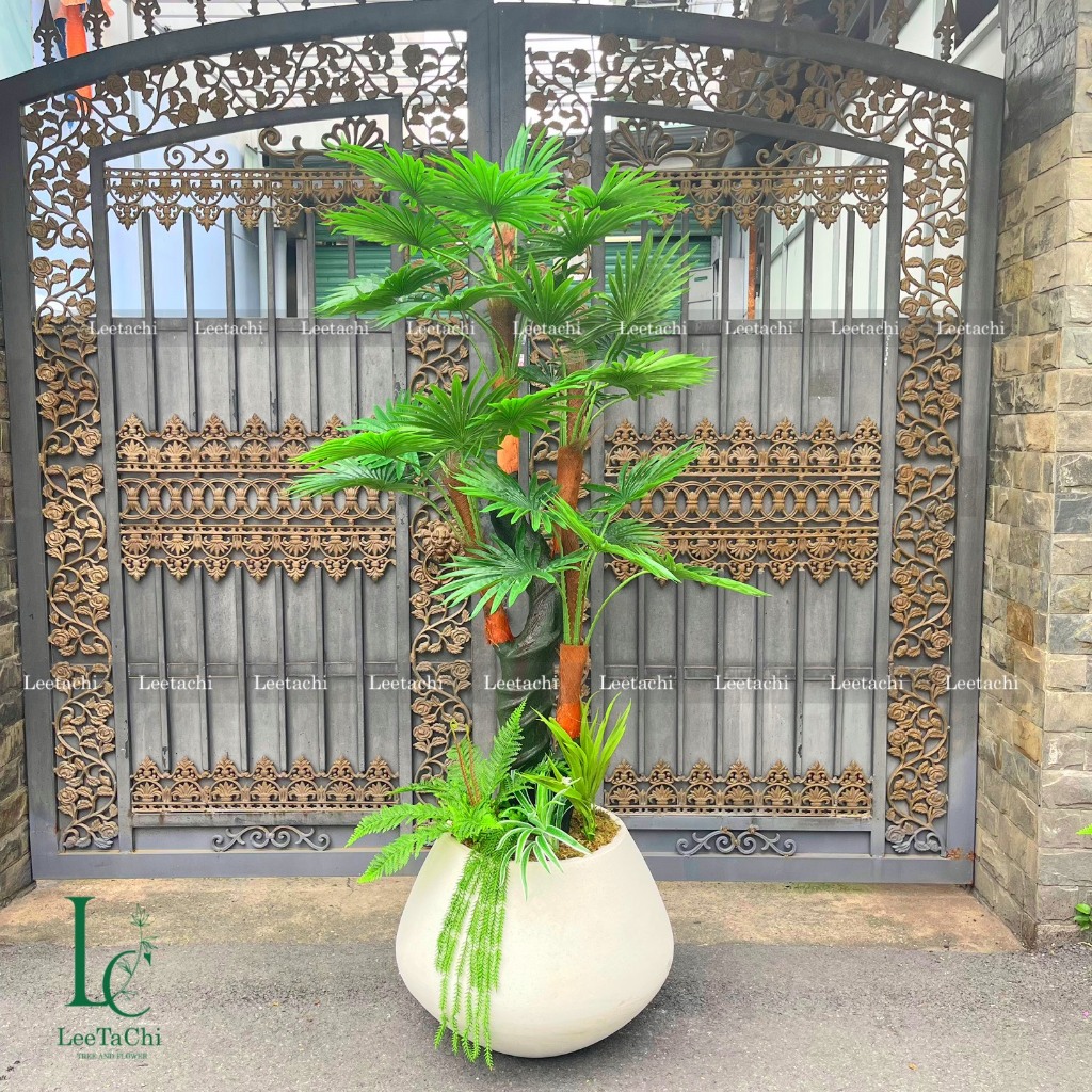 Cây cọ giả cao 180cm, cây giả trang trí, decor nhà cửa, văn phòng, quán ...