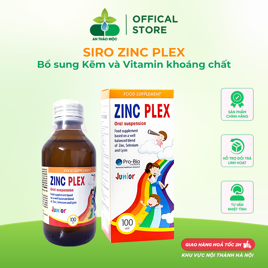 Siro Zinc Plex giúp bổ sung Kẽm và các Vitamin khoáng chất tăng sức đề ...