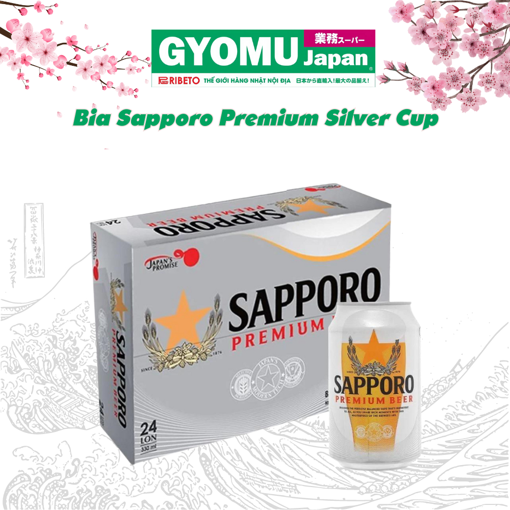 Bia Sapporo Premium Silver Cup 330ml - 650ml Can-ALC. 5.0% - Gyomu ...
