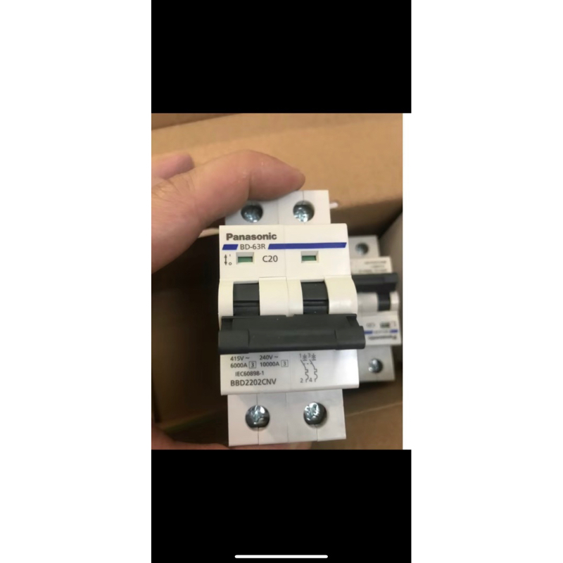 CHÍNH HÃNG PANASONIC) Át đôi 2 pha Pana PANA,Cầu dao Aptomat MCB CB 2P 20a,25a,30a,40a 63a ...