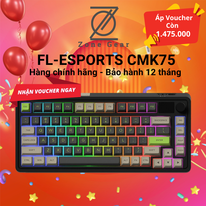 Bàn phím cơ CMK75 Chính Hãng FL Esport, Bảo hành 12 Tháng, Tặng kèm ...