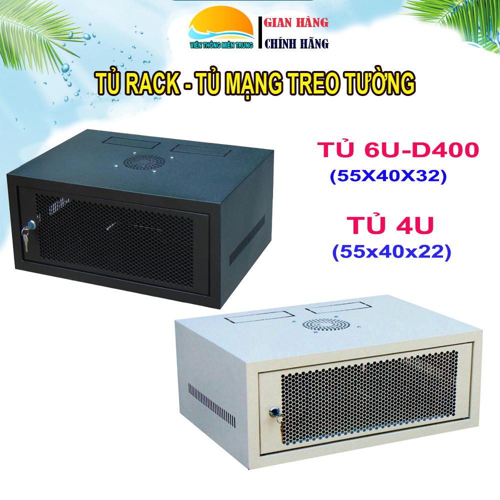 Tủ mạng, tủ rack treo tường 6U- 4U - sơn tĩnh điện- chịu lực cao ...
