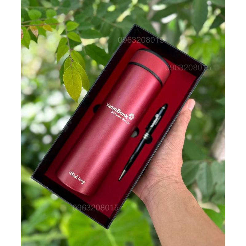 Bộ Quà Tặng Bình Giữ Nhiệt Inox 316 Hiển Thị Nhiệt Độ Và Bút Kim Loại ...