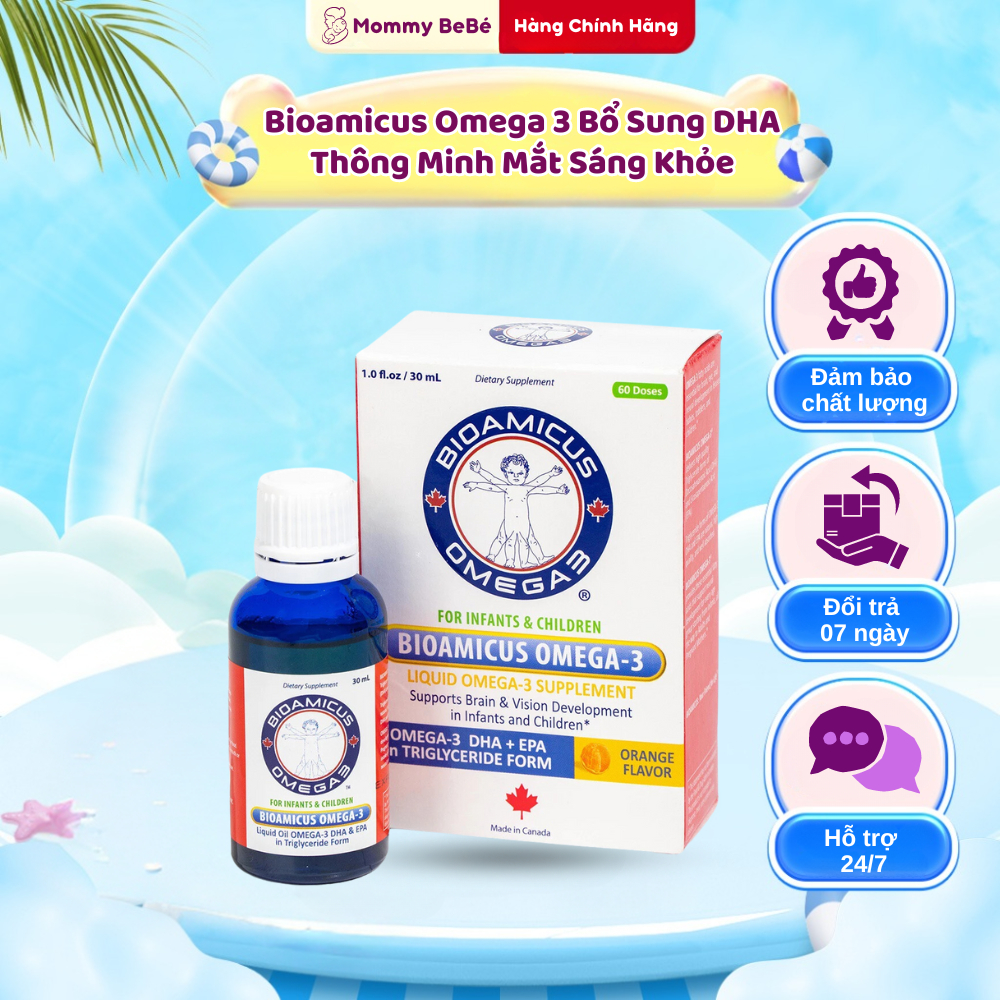 Bioamicus Omega 3 Bổ Sung DHA Giúp Bé Thông Minh Mắt Sáng Khỏe Hương ...