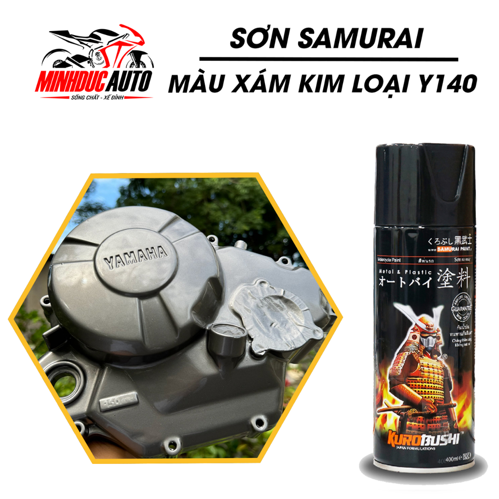 Sơn Samurai Màu Xám Kim Loại - Y140 (400 ml) - chai sơn xịt chuyên dụng ...